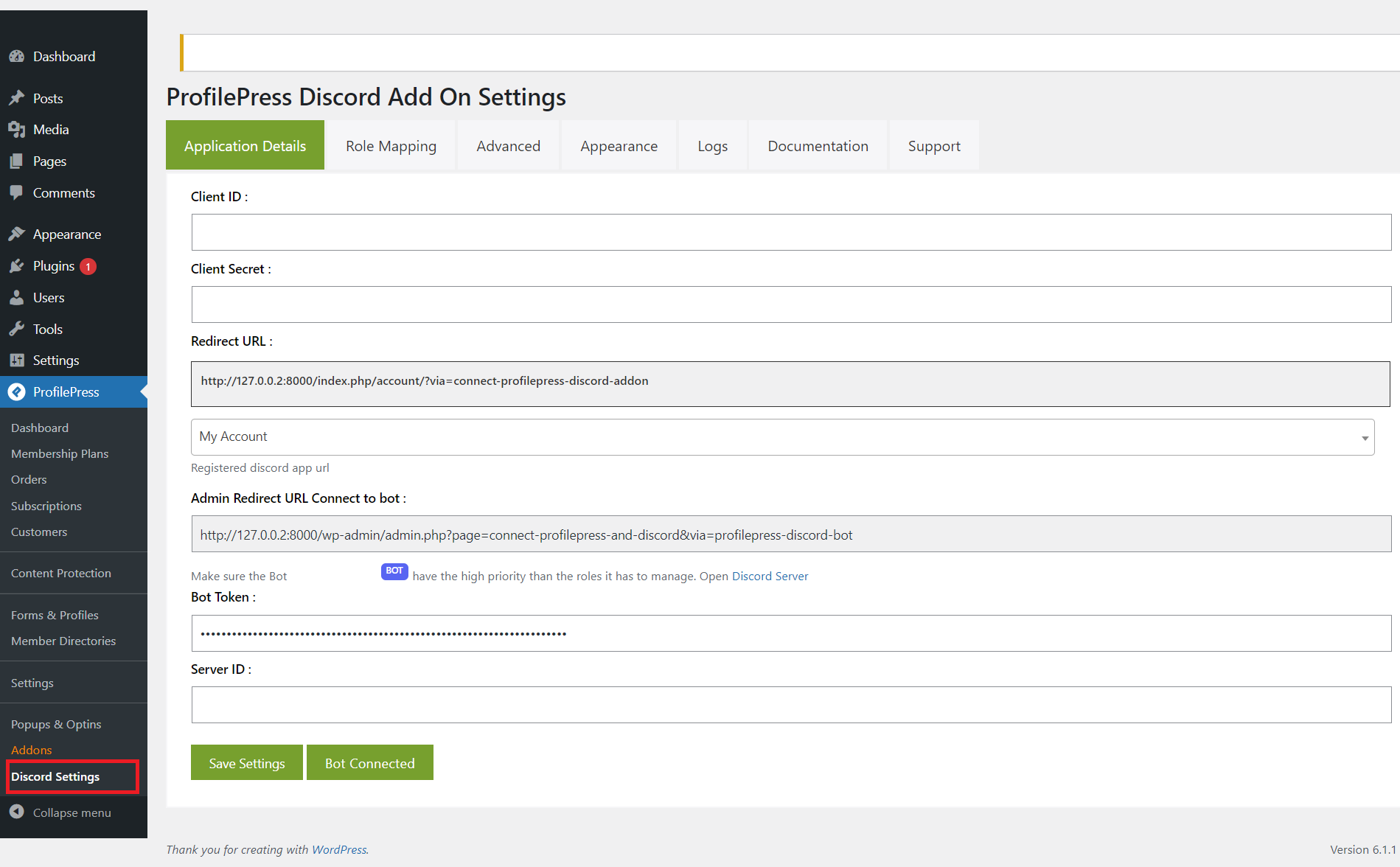 Connect ProfilePress and Discord - ExpressTech Software