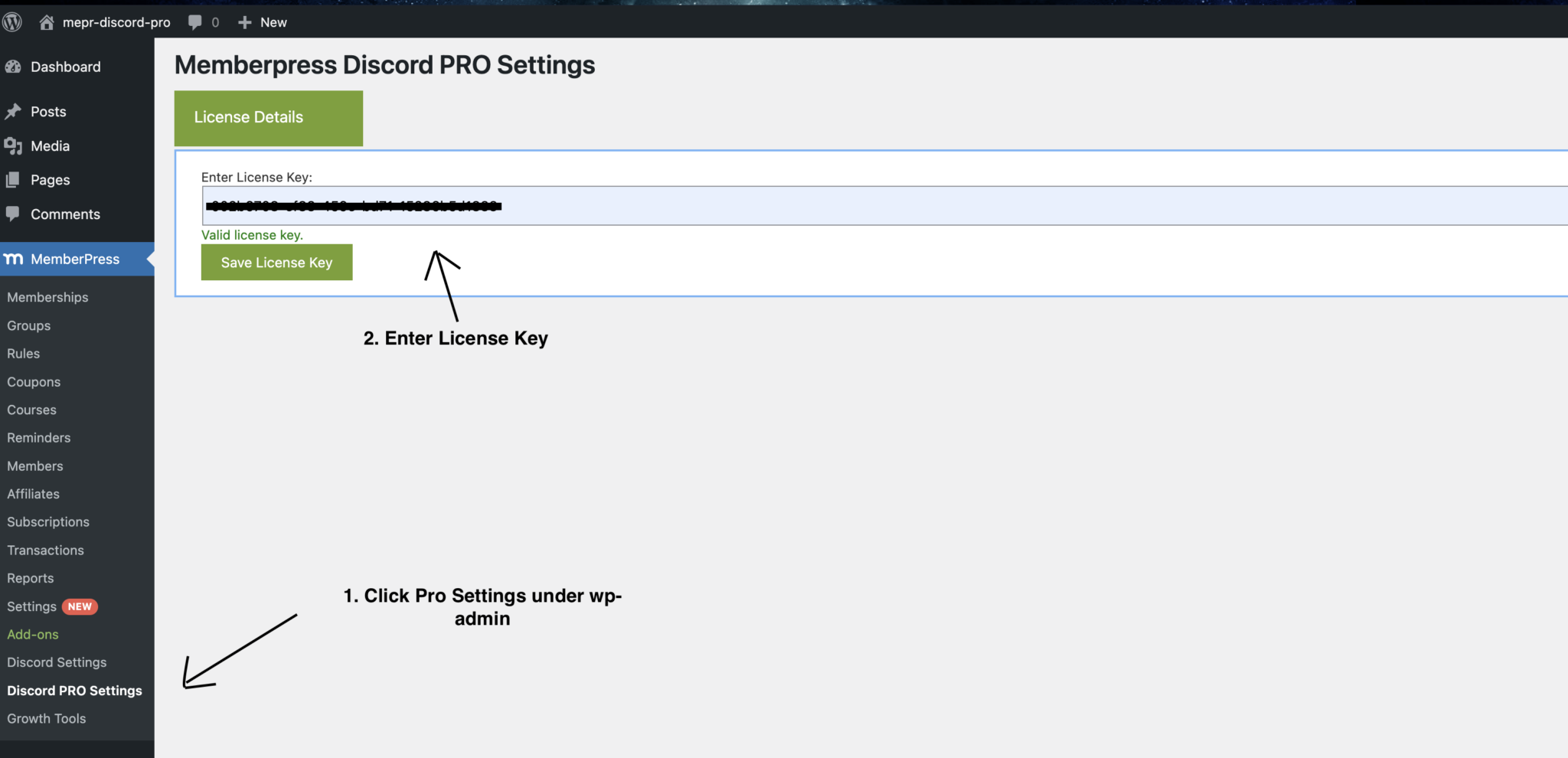Step by step documentation guide on how to connect MemberPress and Discord server using Discord ...